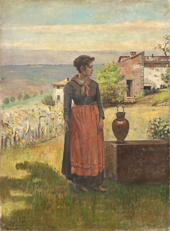 Arturo Faldi | CONTADINELLA CON MEZZINA (Circa 1895) | MutualArt