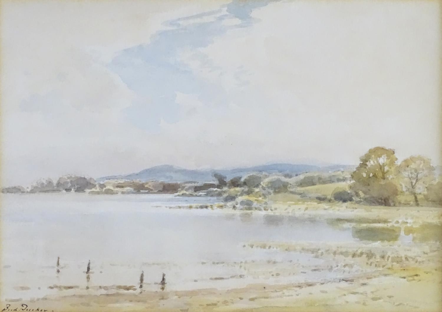 Frederick Tucker | A landscape scene with a lake view | MutualArt