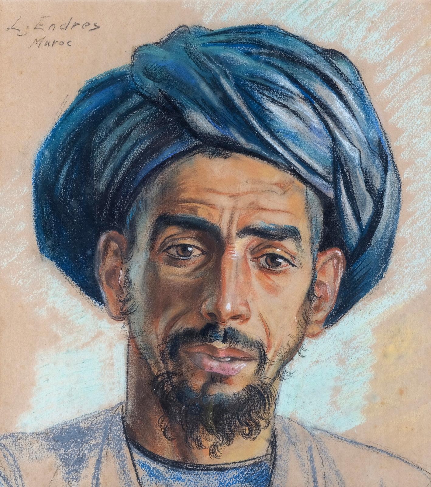 Louis John Endres | Portrait d'homme au turban | MutualArt