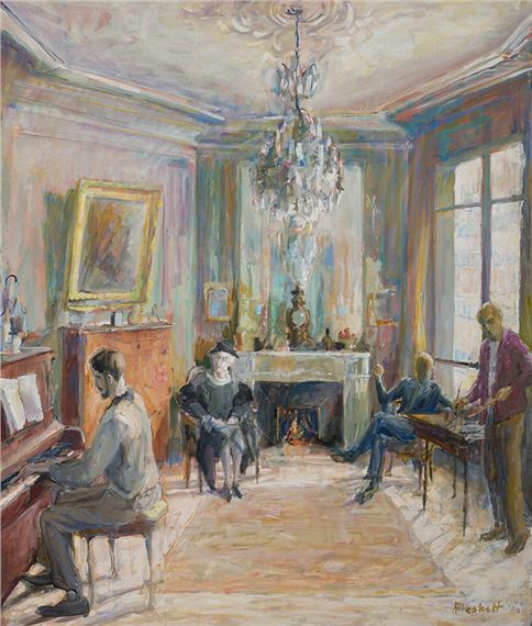 Joseph Francis Plaskett | Interior with Figures (1960) | MutualArt