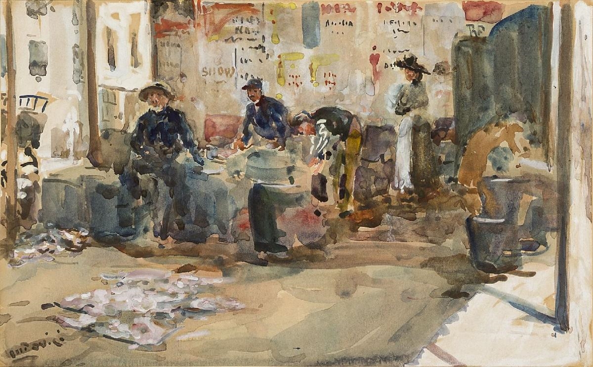 Albert Ludovici | Market scene | MutualArt