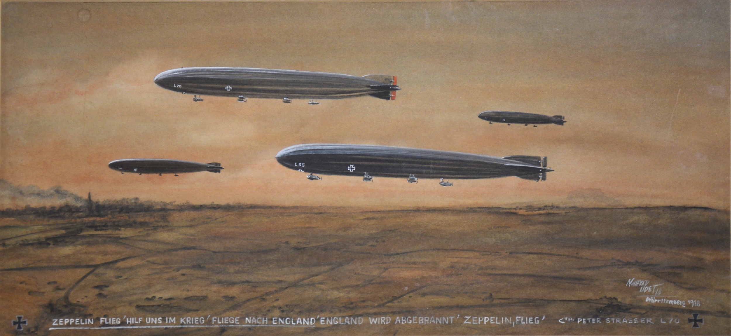 Manfred Udet | Zeppelin Flieg Hilf Uns im Krieg Nach England, England ...
