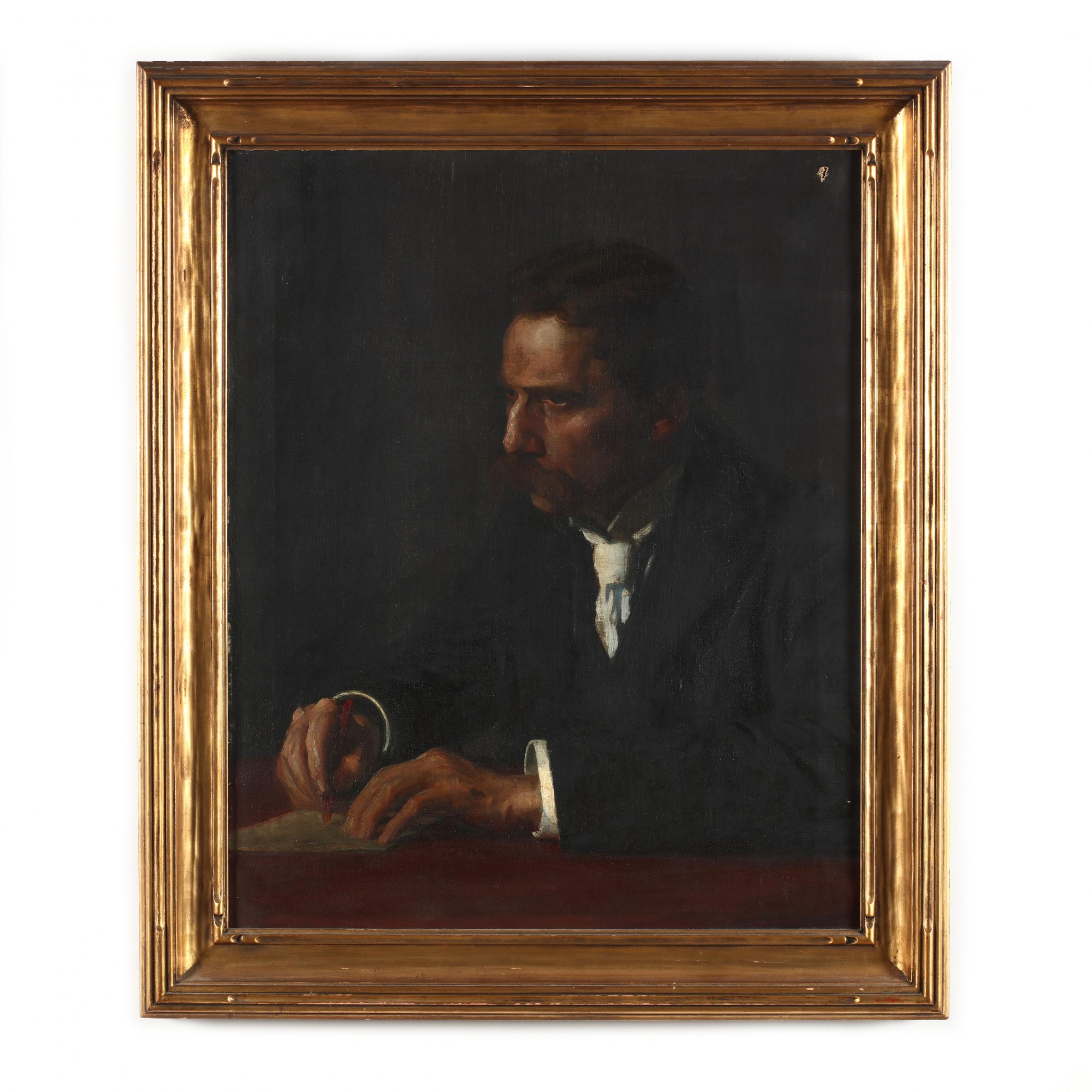 William Wallace Gilchrist | Portrait of a Man at a Desk | MutualArt