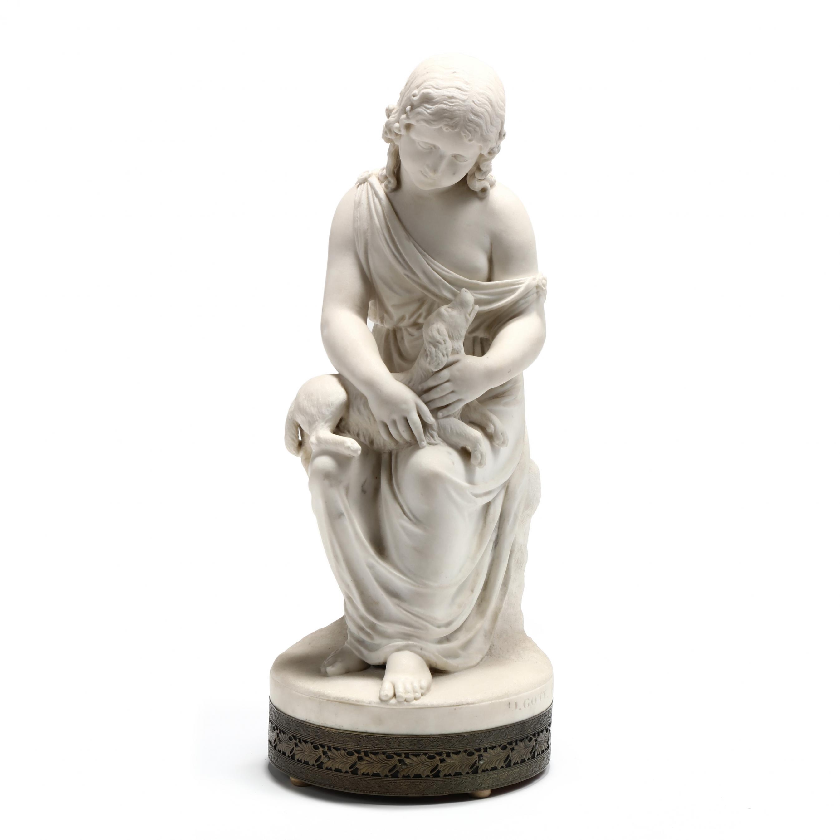 Joseph Gott | Young Girl with Dog | MutualArt