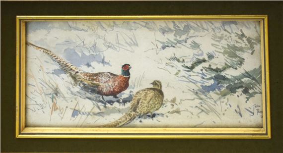 Jason Partner | Pheasants in winter | MutualArt