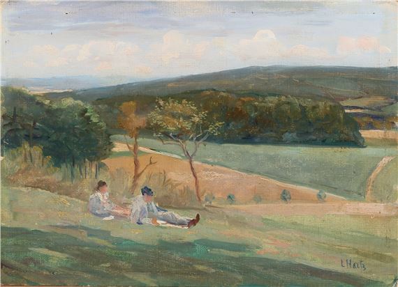 Louis Hartz | Figuren in glooiend landschap | MutualArt
