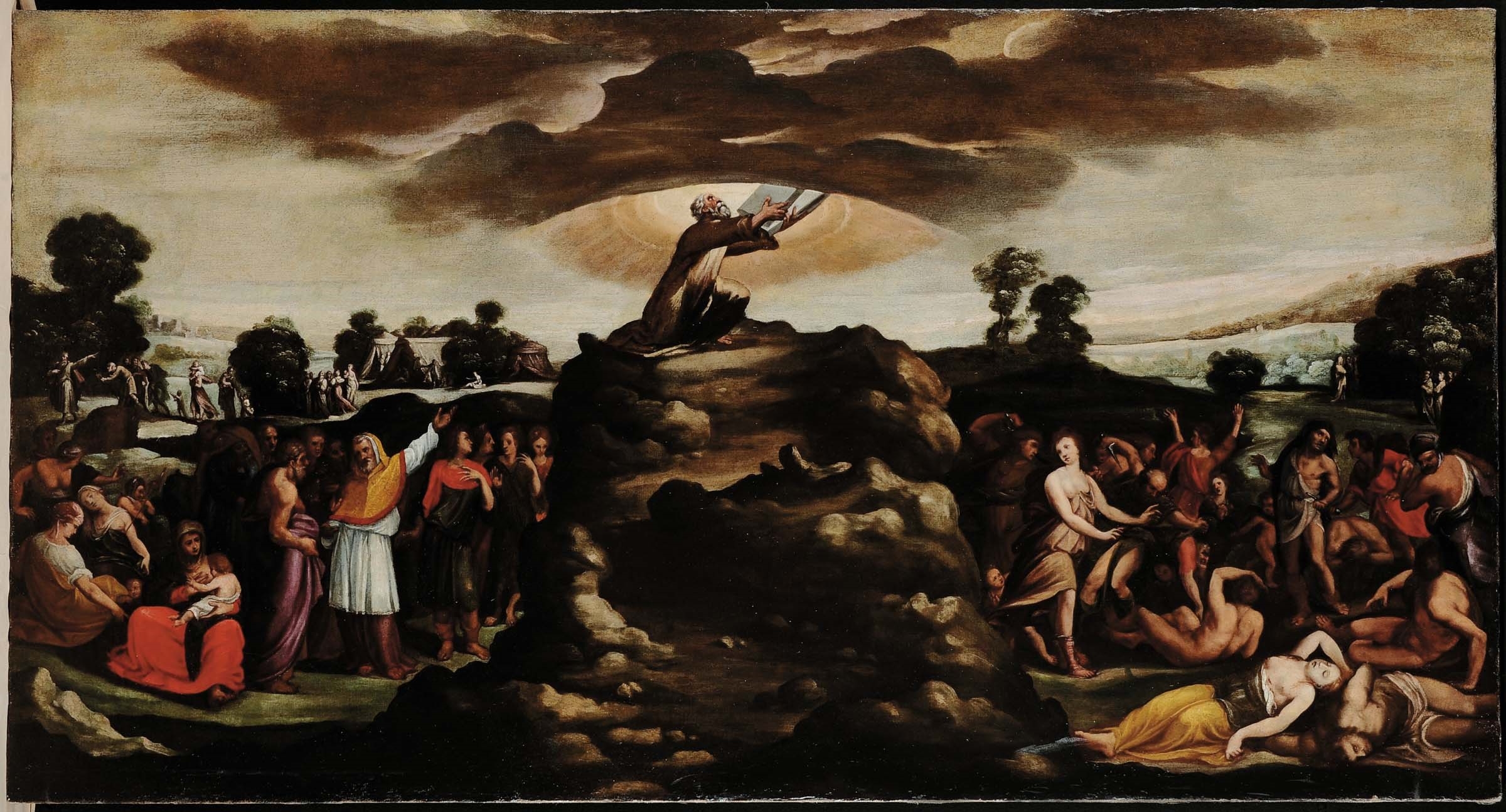 Neapolitan School, 17th Century | Mosè che riceve le tavole della legge ...