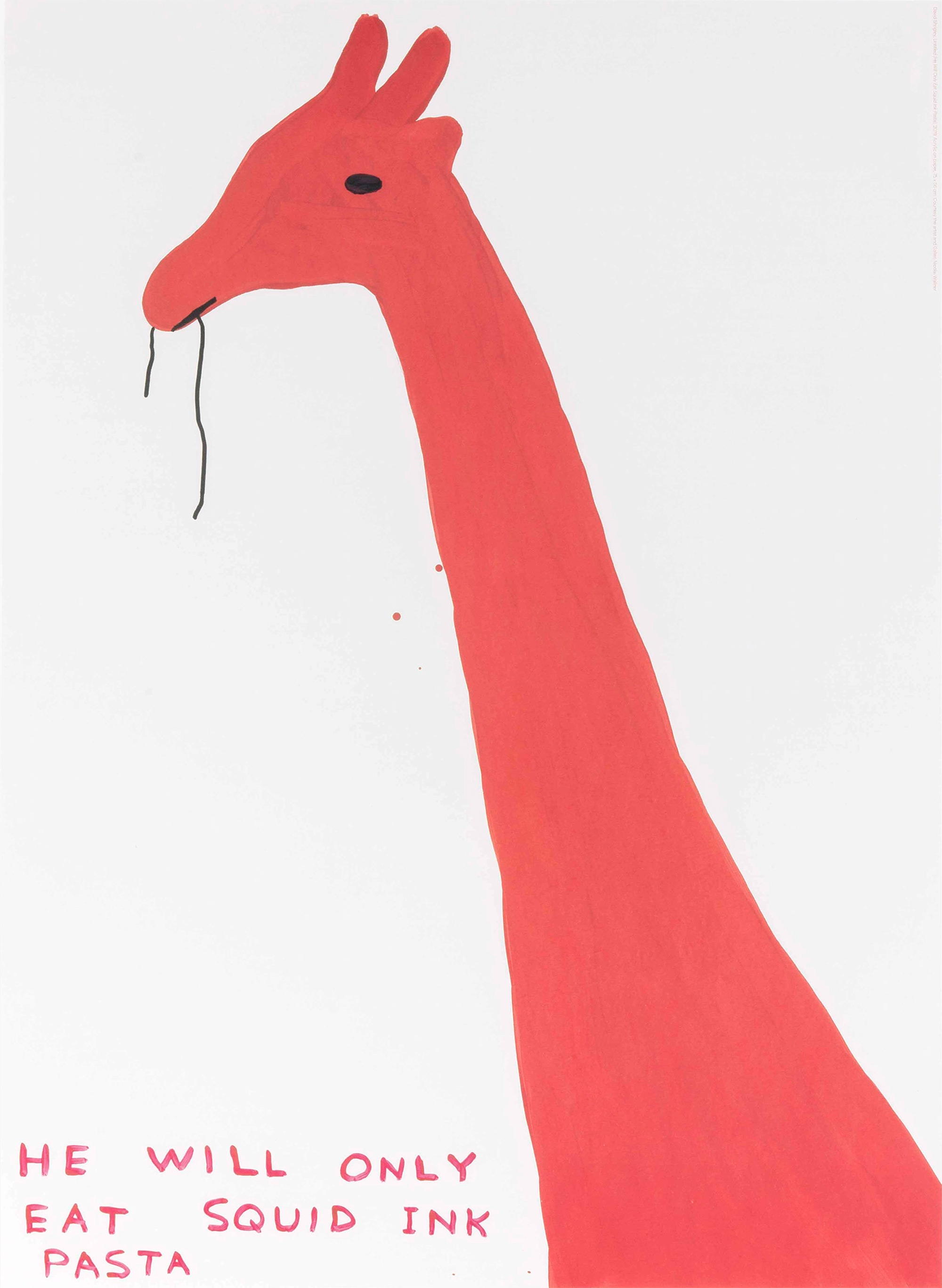 David Shrigley | HE WILL ONLY EAT SQUID INK PASTA (2020) | MutualArt