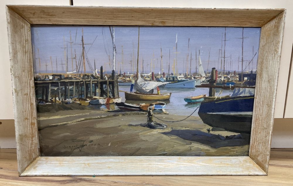 Deryck Foster | Fishing boats in harbour | MutualArt