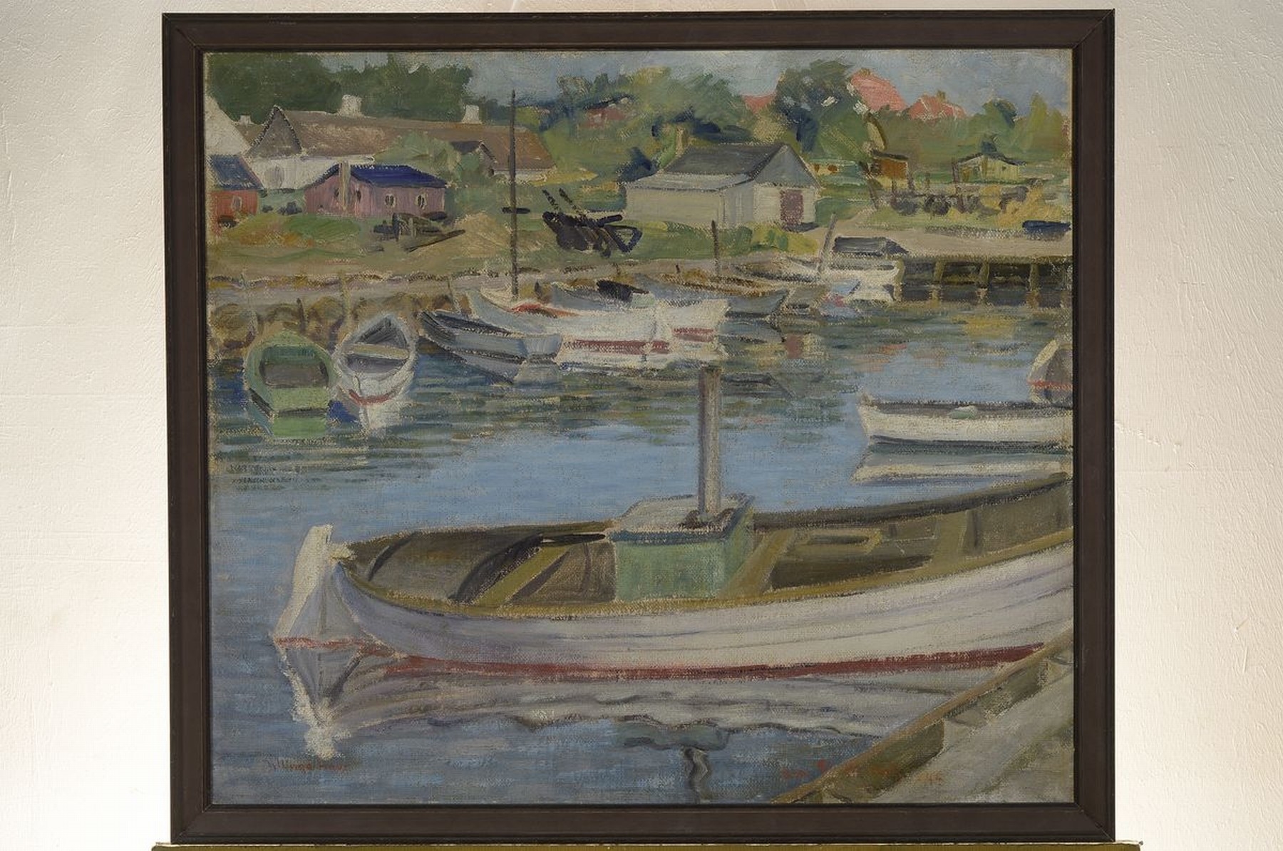 Hjalmar Kragh-Pedersen | view in a boat harbor | MutualArt
