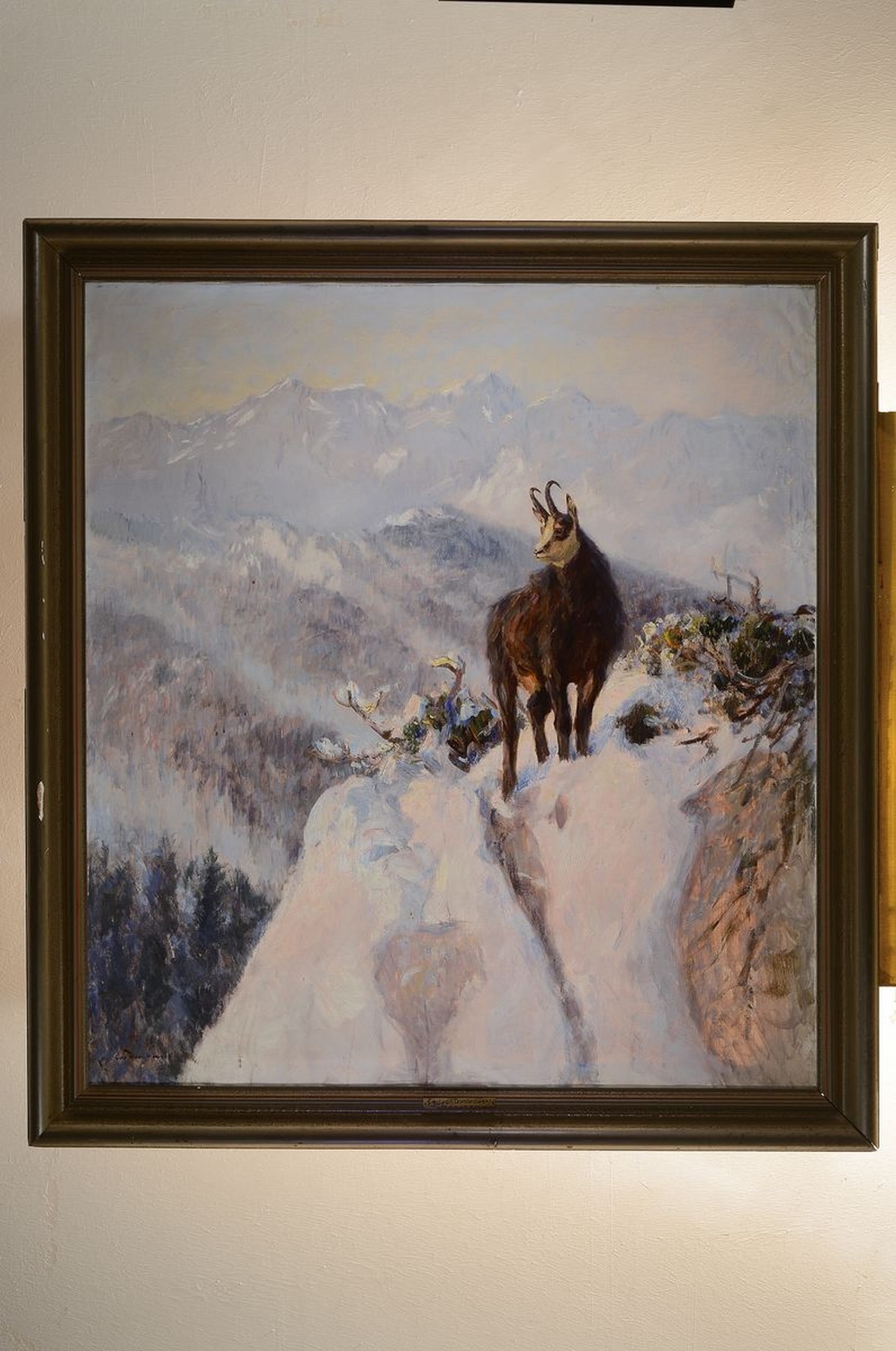 Carl Ritter von Dombrowski | chamois in snowy mountains | MutualArt