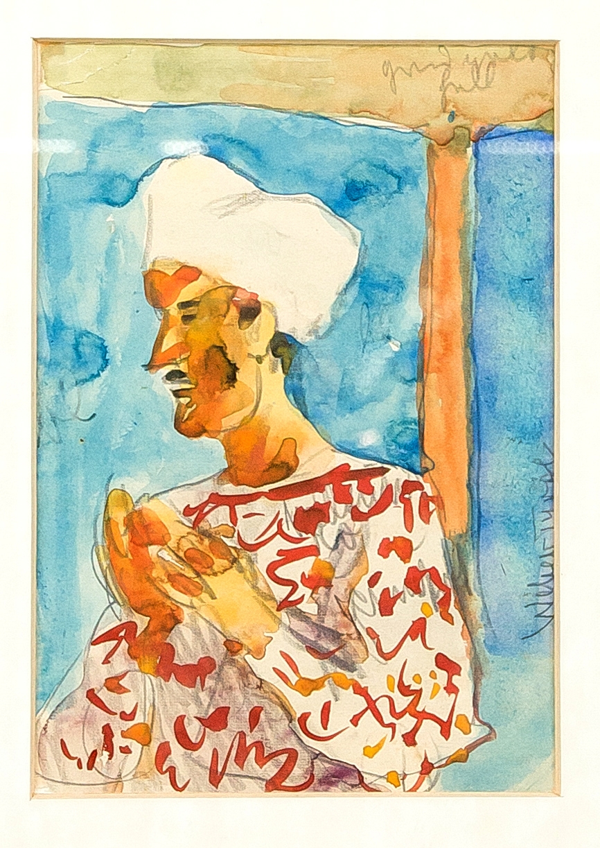 Hans Josef Weber-Tyrol | Portrait of an Oriental with white turban ...