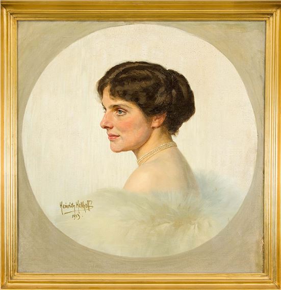 Heinrich Hellhoff | Portrait of the artist's wife to the left (1913 ...