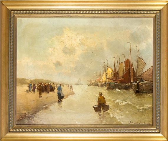 German Grobe | Fishermen on the beach | MutualArt