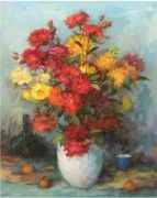 Harry Zeegers | Sommerblumenstrauß in weißer Vase | MutualArt