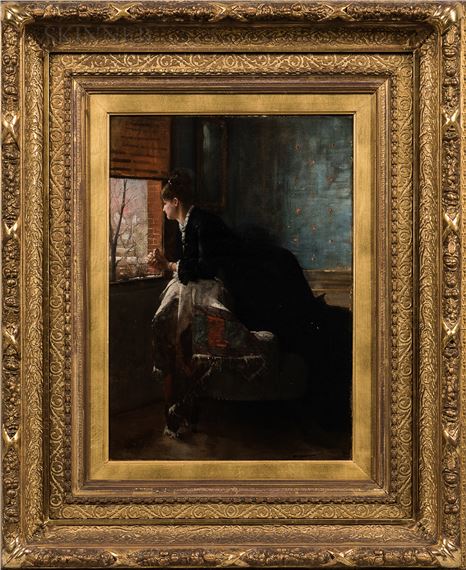 Verwée Louis-Charles | Woman Gazing Out a Window | MutualArt