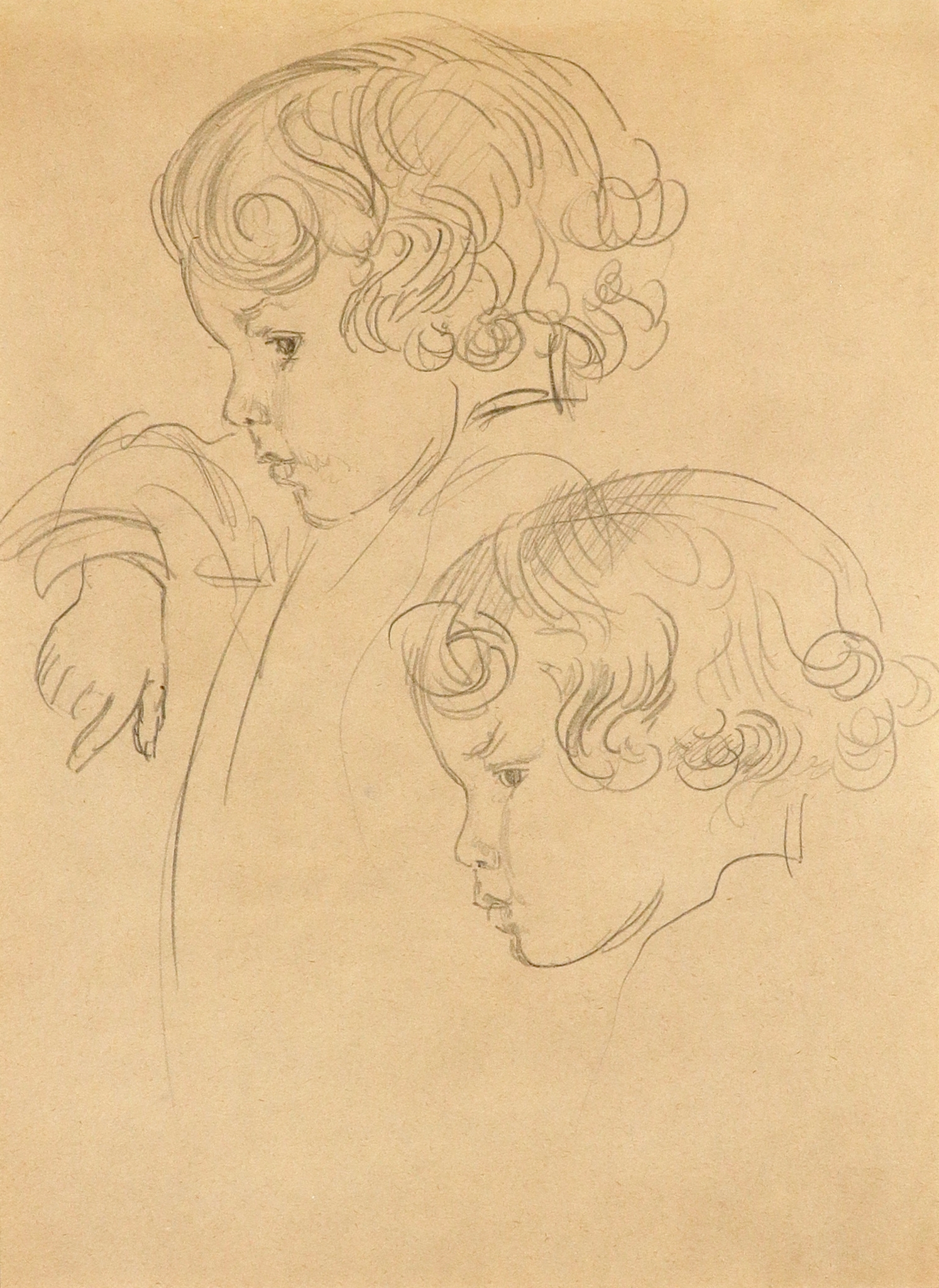 Augustus Edwin John | Two girls bathing | MutualArt