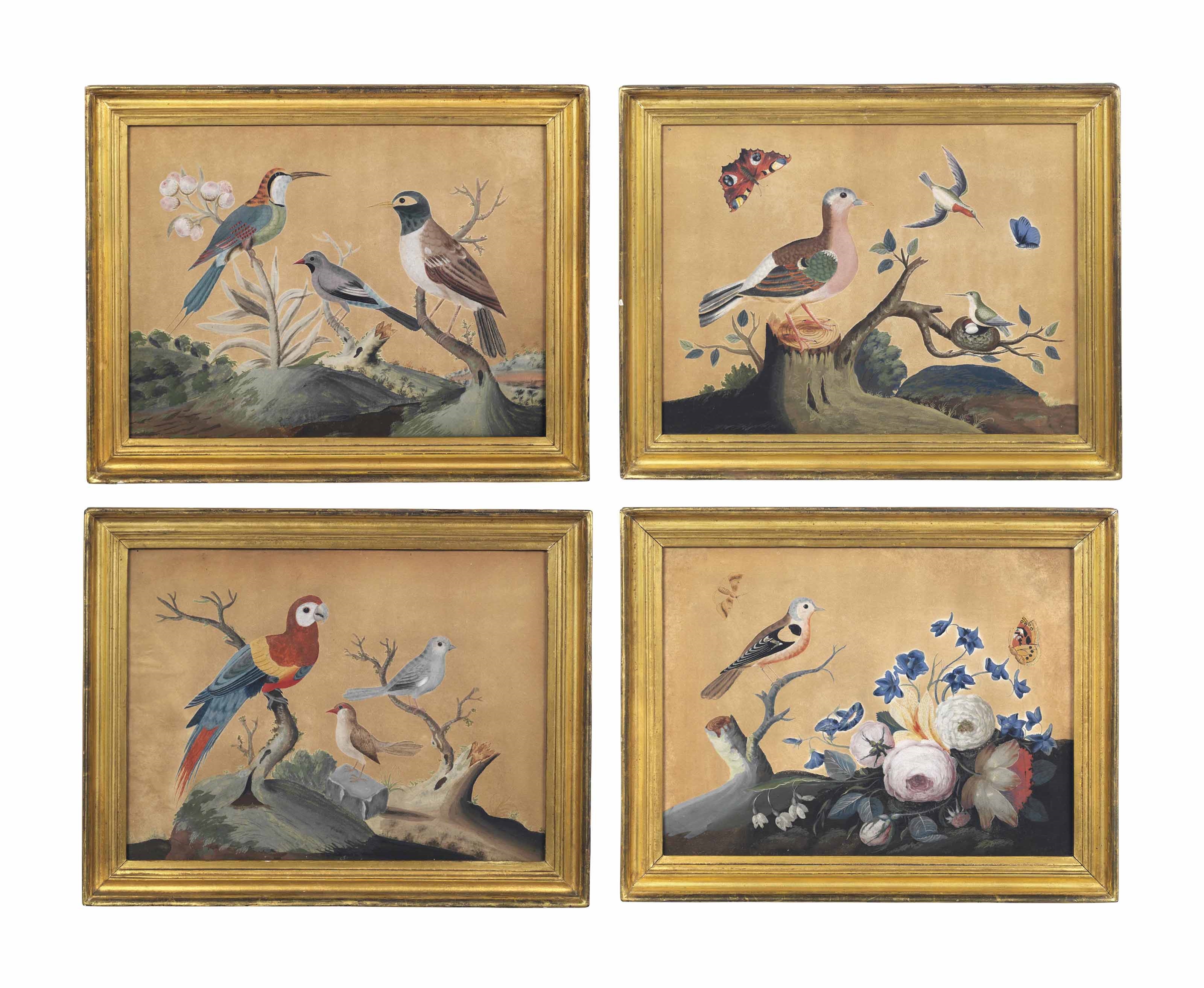 Samuel Dixon | A SET OF FOUR IRISH GEORGE II EMBOSSED PAPER PICTURES OF ...
