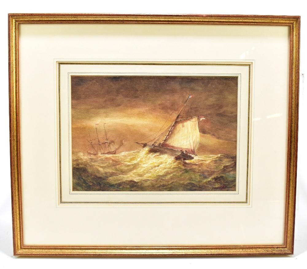 Edward Swan | Marine-scape with twin vessels fighting against rough ...