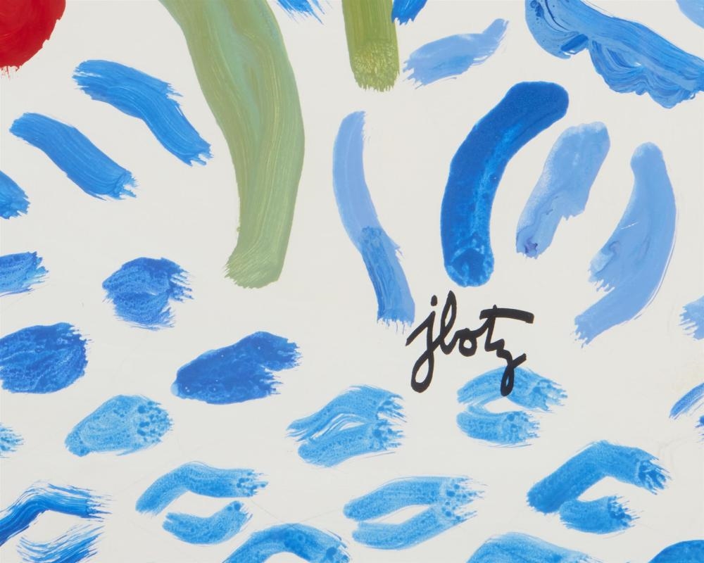 John Botz | Floral still life with red tulips and iris | MutualArt