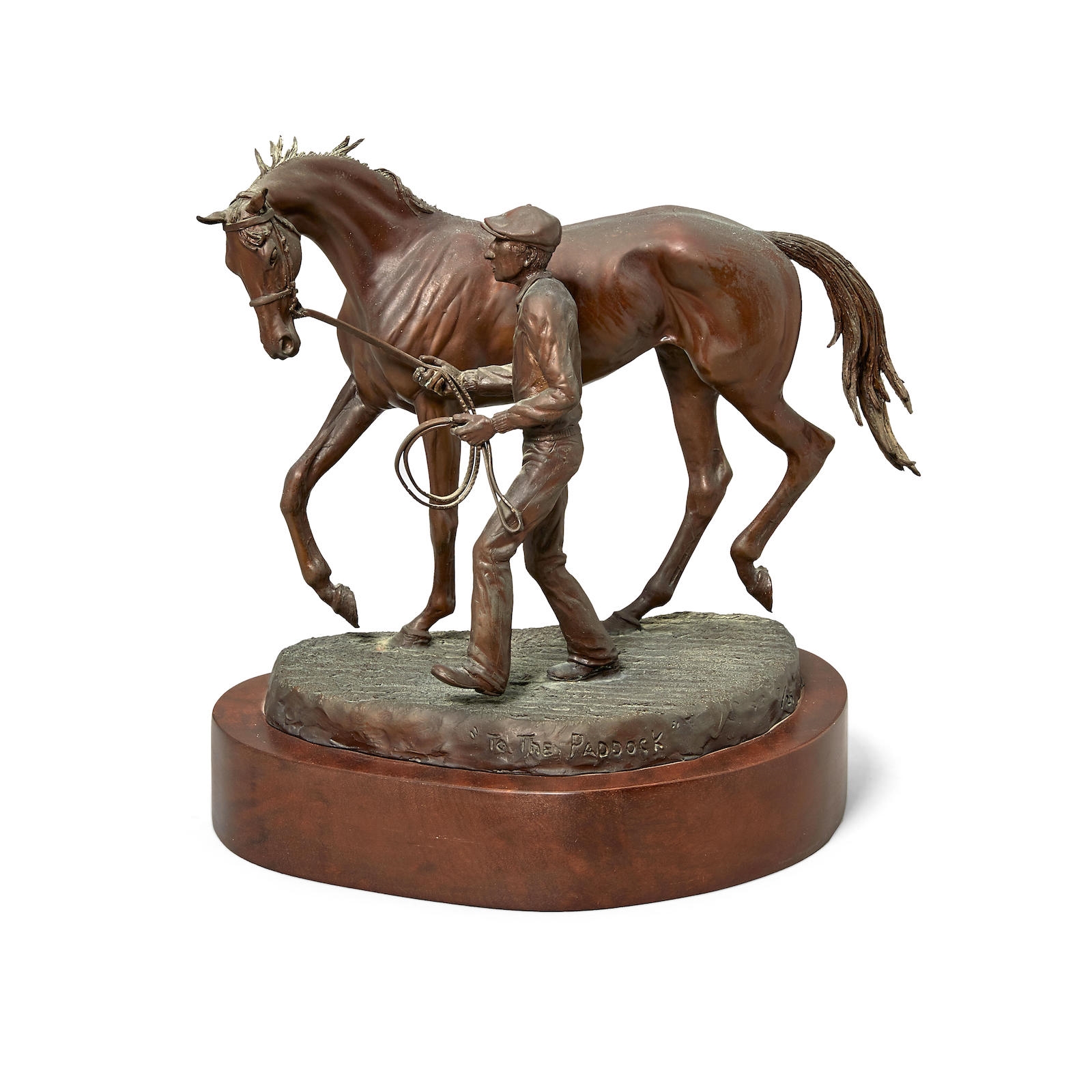 Jim Stuckenberg | A PATINATED BRONZE FIGURAL GROUP: TO THE PADDOCK ...