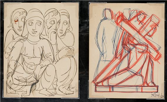 Antonio M. Ruíz | Two works: LA ORACIÓN; CRISTO CON LA CRUZ A CUESTAS ...