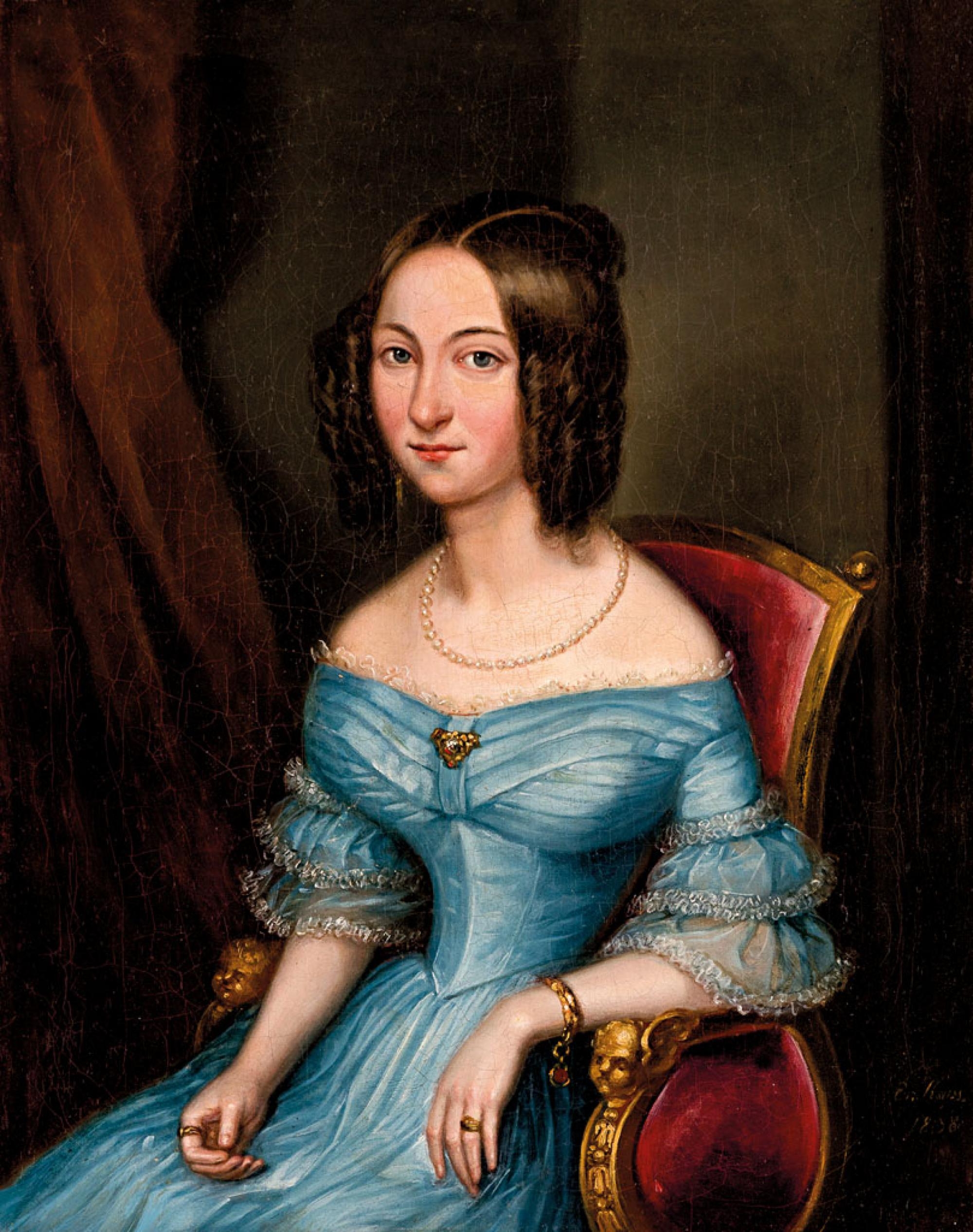 Ernst Kaps | Young lady in evening gown (1838) | MutualArt