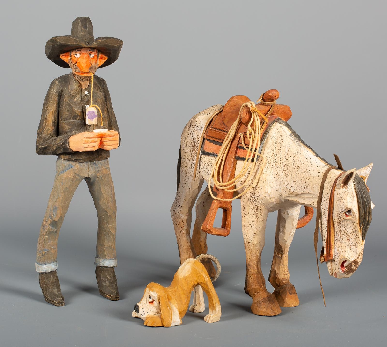Andy Anderson | Three Works: Cowboy rolling a smoke; Hound Dog; Horse ...