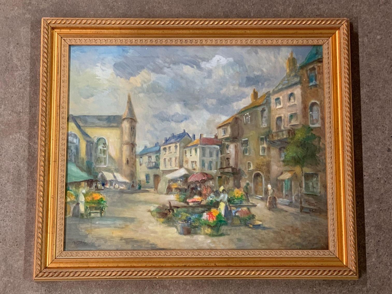 M. J. Rendell | market scene landscape | MutualArt