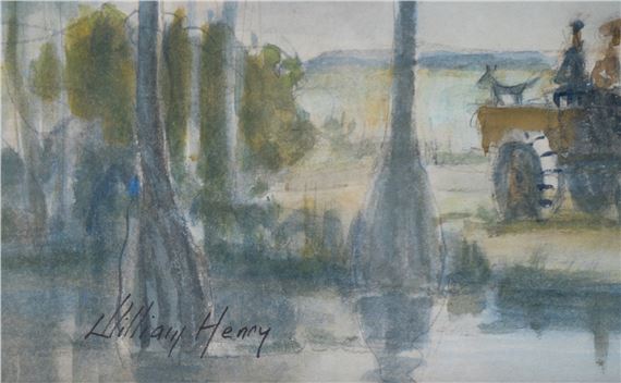 William Henry | Florida Landscape with Figures on Tractor | MutualArt