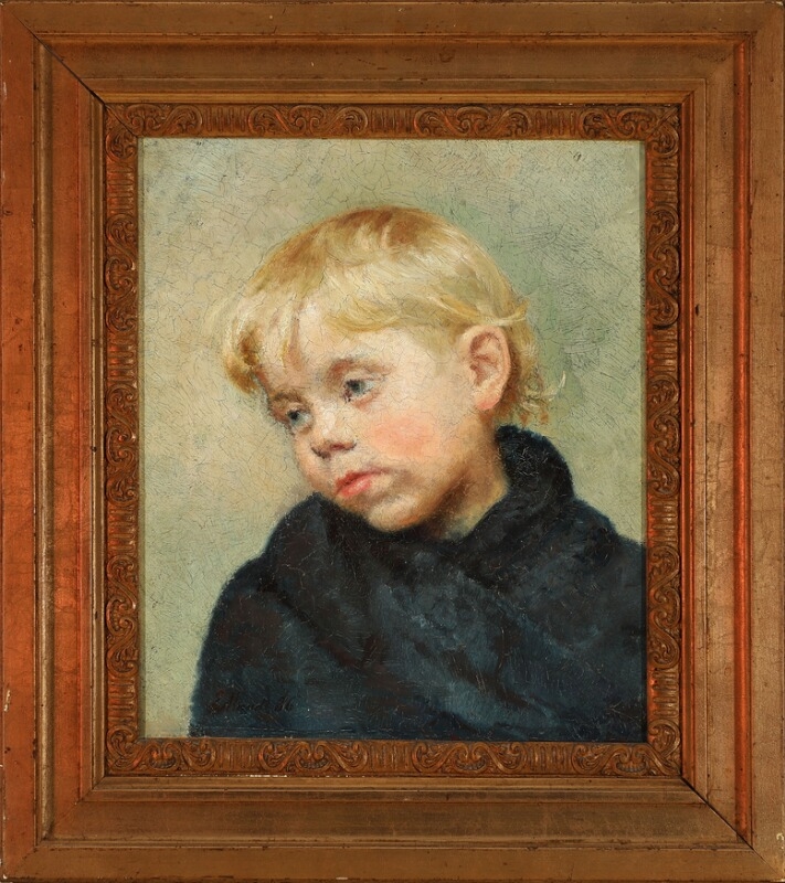 Caroline Emilie Mundt | Portrait of a young boy (1886) | MutualArt