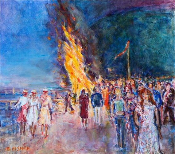 Ib Eisner | Bonfire at Midsummer | MutualArt