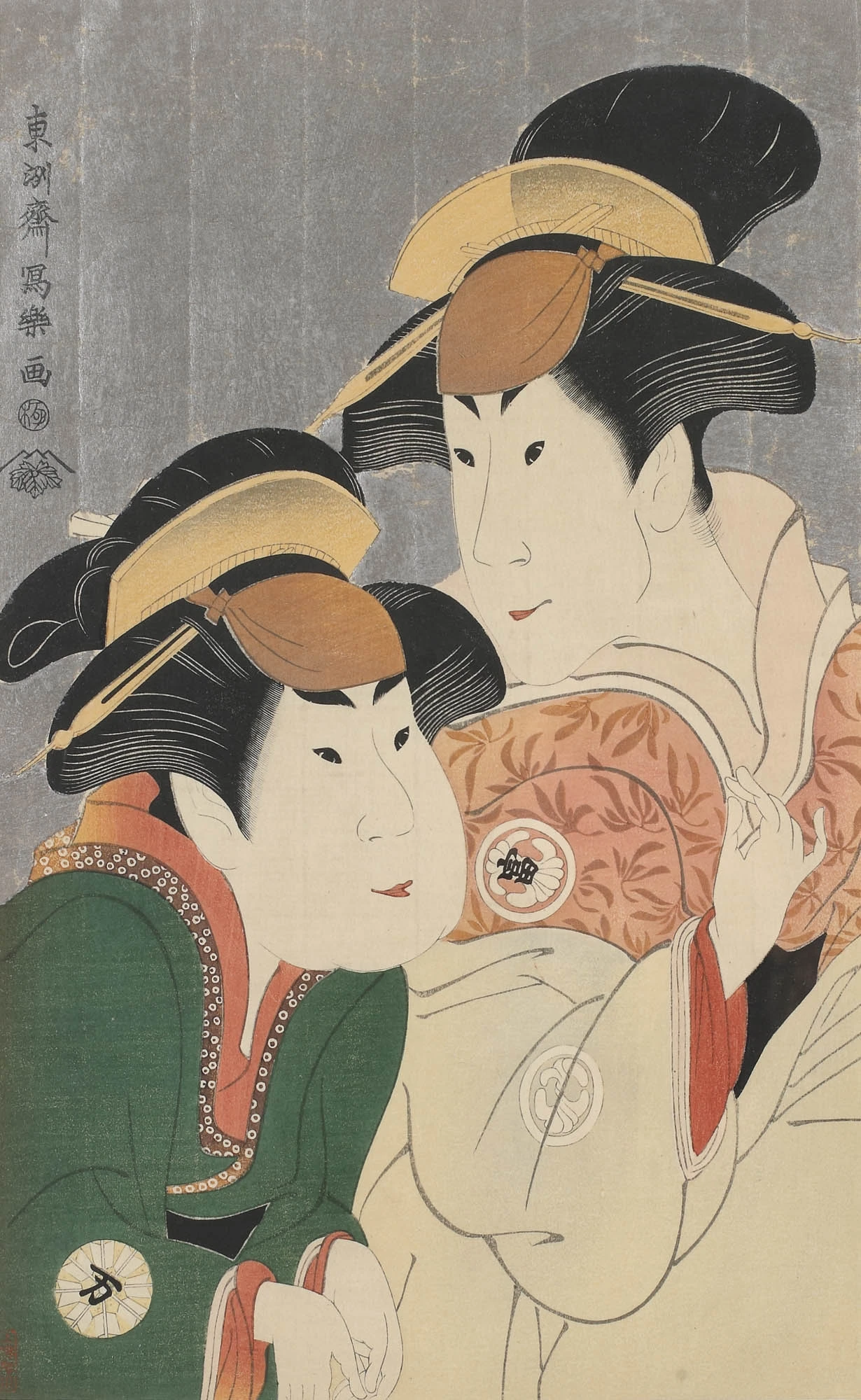 Toshusai Sharaku | Kabuki actors Segawa Tomisaburo II and Nakamura Manyo | MutualArt