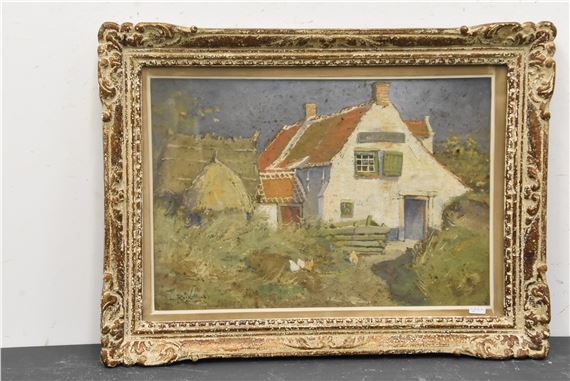 Louis Reckelbus | Kantwerkster in een Brugs interieur | MutualArt