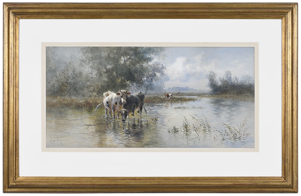 Hugo Anton Fisher | Cows in the River | MutualArt