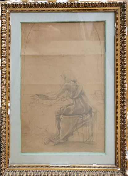 Valère Bernard | Old man studying in front of a landscape | MutualArt