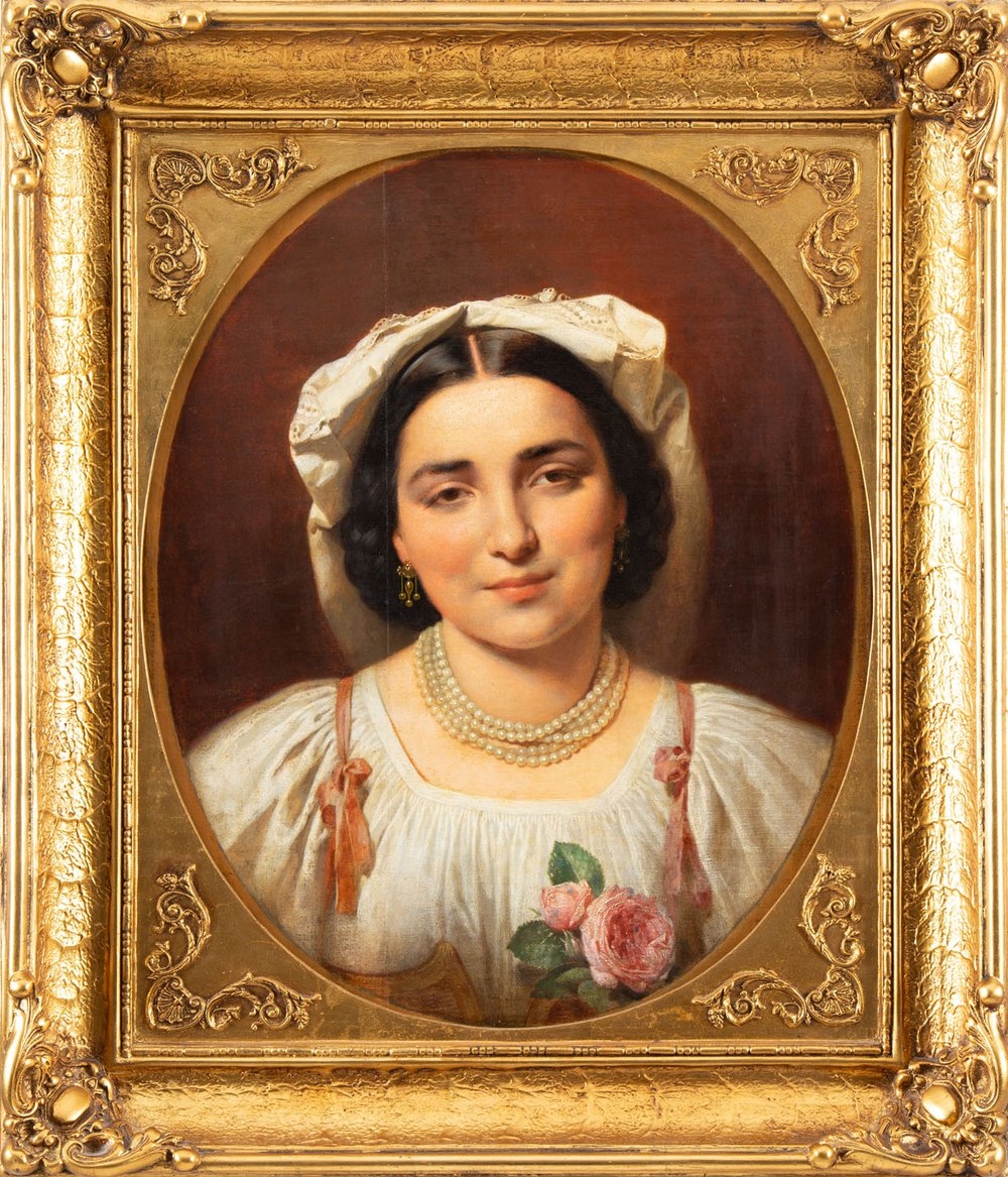 Leonard Ludwik Straszynski | Portret of a young roman woman (1864 ...
