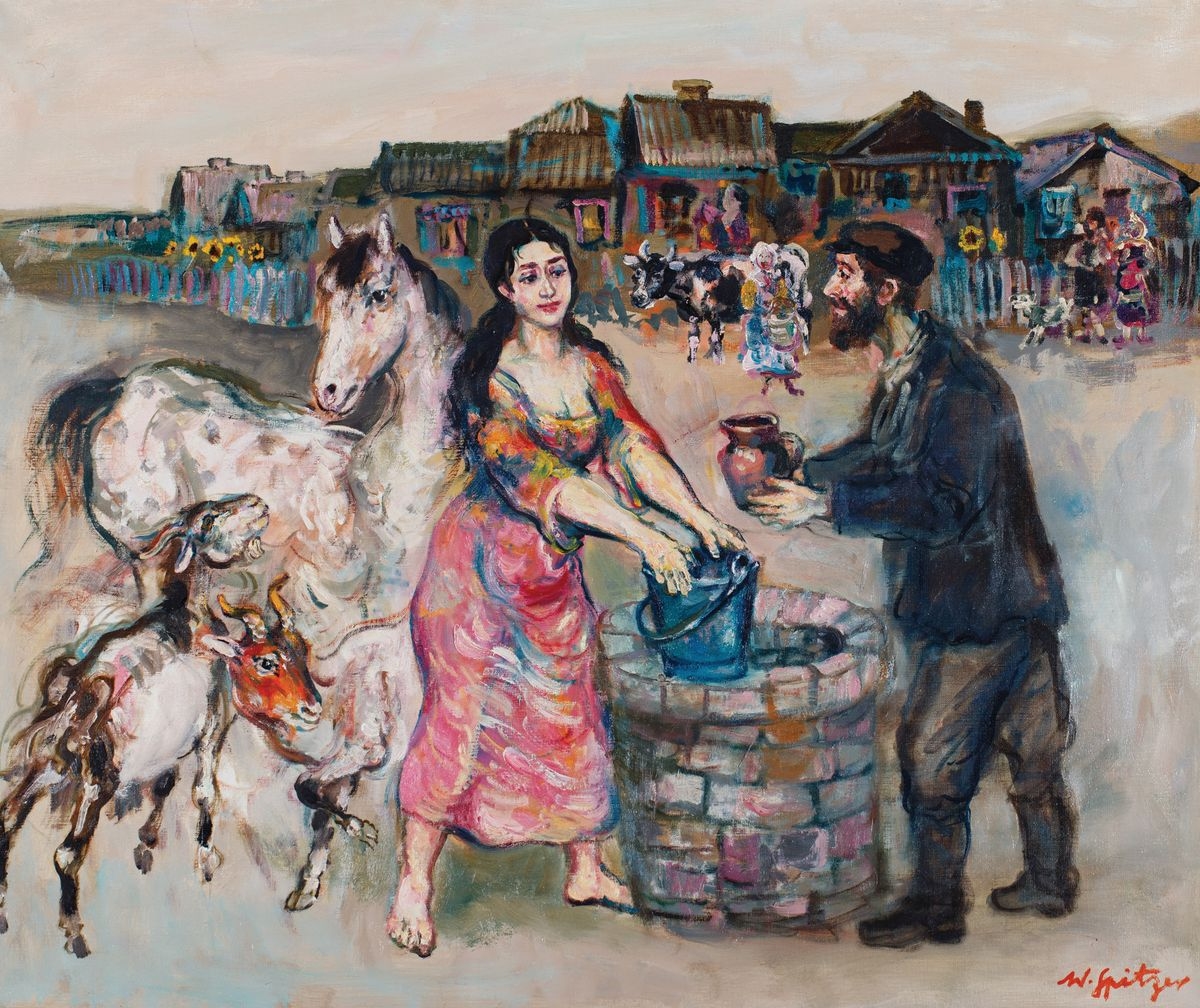 Walter Spitzer | ISAAC AND REBEK BY THE WELL | MutualArt