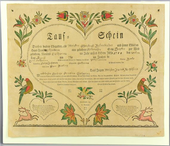 Samuel Baumann | Taufshein (1788) | MutualArt