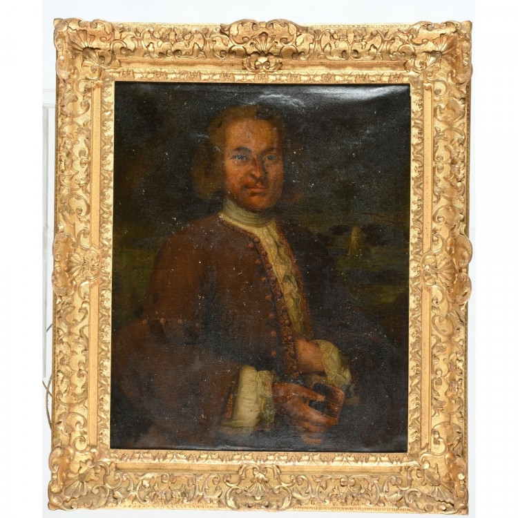 French School, 18th Century | Portrait d’un aristocrate tenant un petit ...