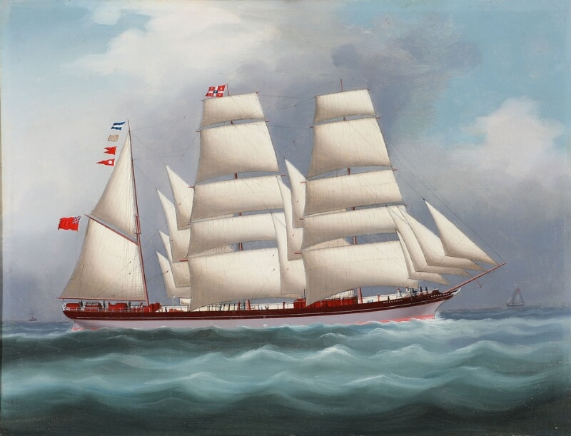 Chinese School, 19th Century | A ship's portrait of the British barque ...