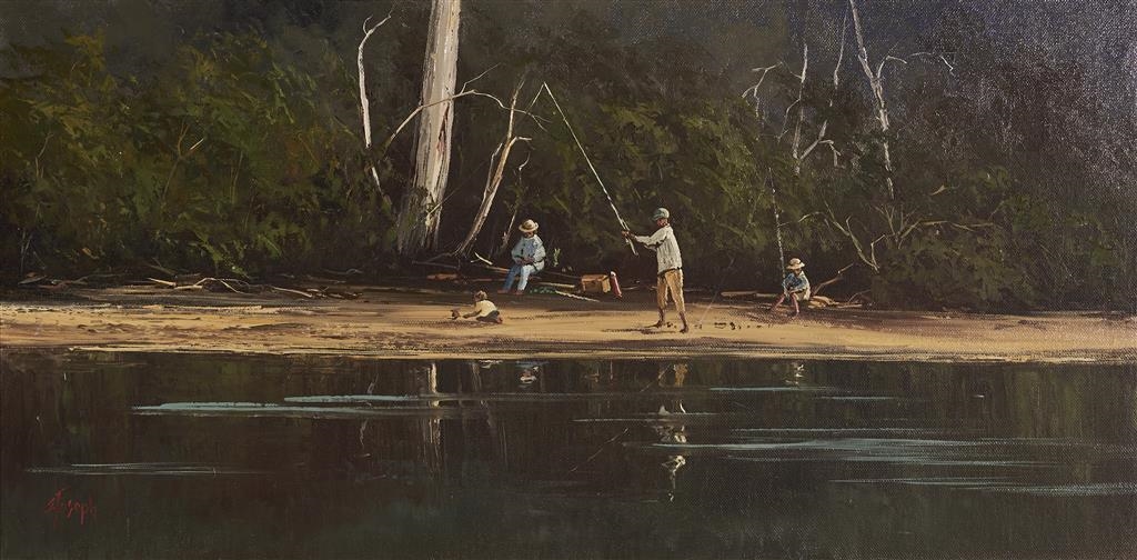 Fay Joseph | Family Fishing at Woronora River | MutualArt