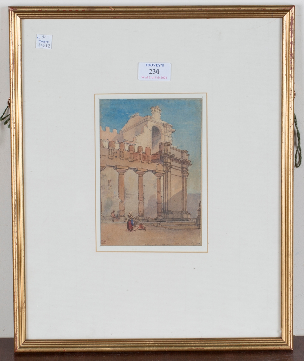 William Leighton Leitch | Figures outside a Continental Building ...