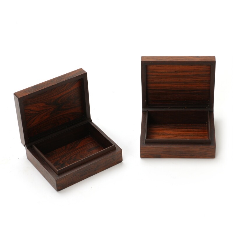 Alfred Klitgaard | Two small Brazilian rosewood boxes with hinged lid ...
