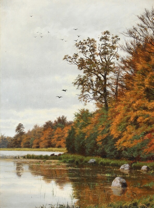 Georg Vilhelm Arnold Groth | “Fra Skoven ved Hellebæk. September” (1888 ...