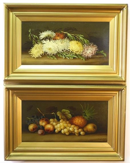 Edwin Steele | Two Works: Chrysanthemums & Fruit (1902) | MutualArt