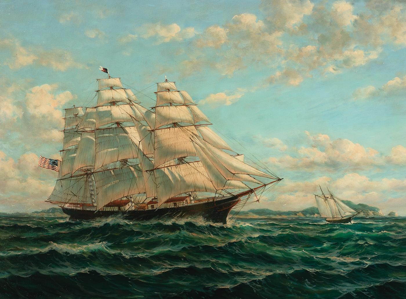 Robert Sanders | Portrait of a Square-Rigger Ship c.1790 | MutualArt