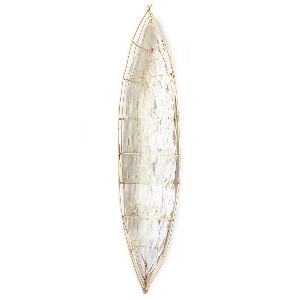 Truman Lowe | Truman Lowe Feather Canoe Mixed Media | MutualArt
