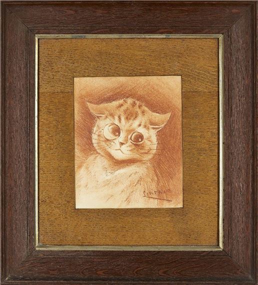 Louis Wain | Portrait of a cat (Circa 1900) | MutualArt