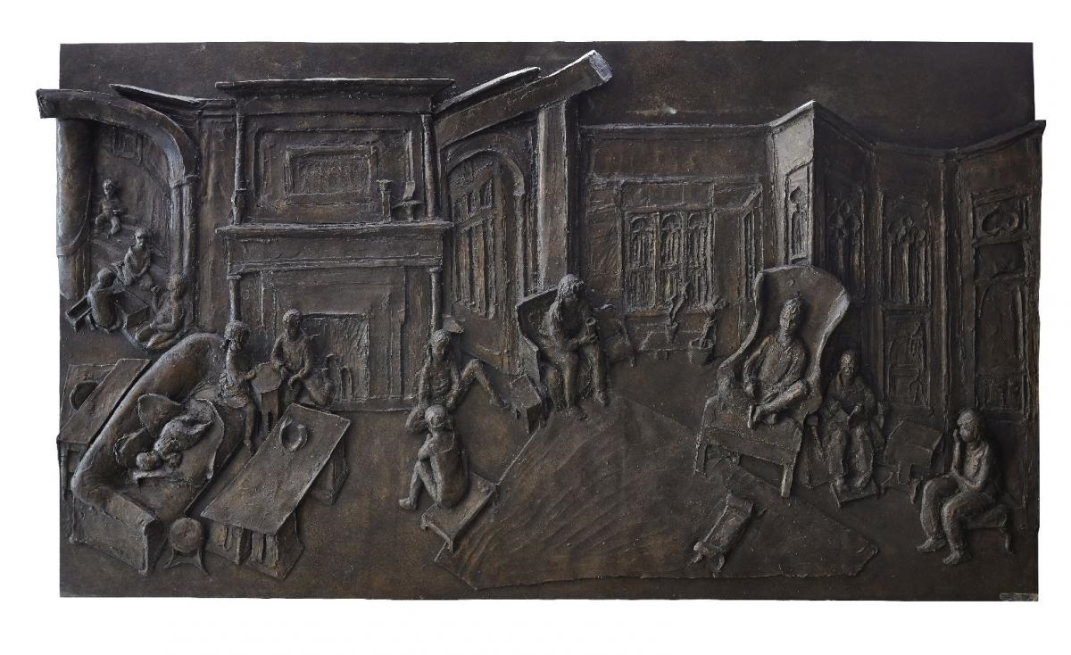 Ghisha Koenig | Figures in an interior scene (Circa 1990) | MutualArt